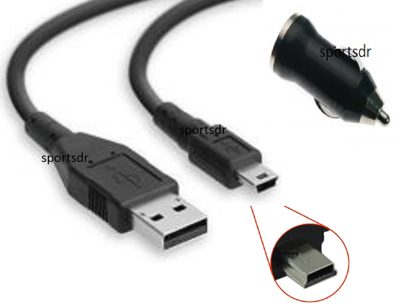 USB Power Cable Charger Cord Car to for Garmin Drivesmart 51 55 LMT LMT ...