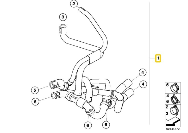MINI R52 R53 Cabrio Coupe Radiator Coolant Hose Genuine 17127541095 | eBay