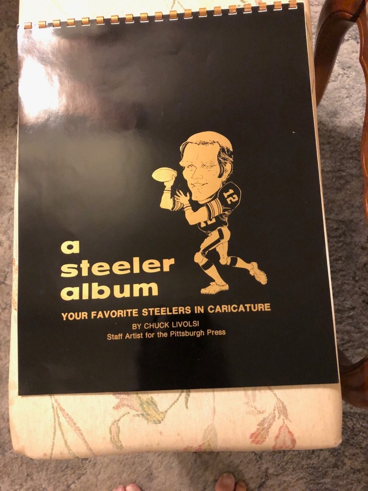 1980 Steelers Album Livolsi CARICATURES Pittsburgh Press Vintage Super ...
