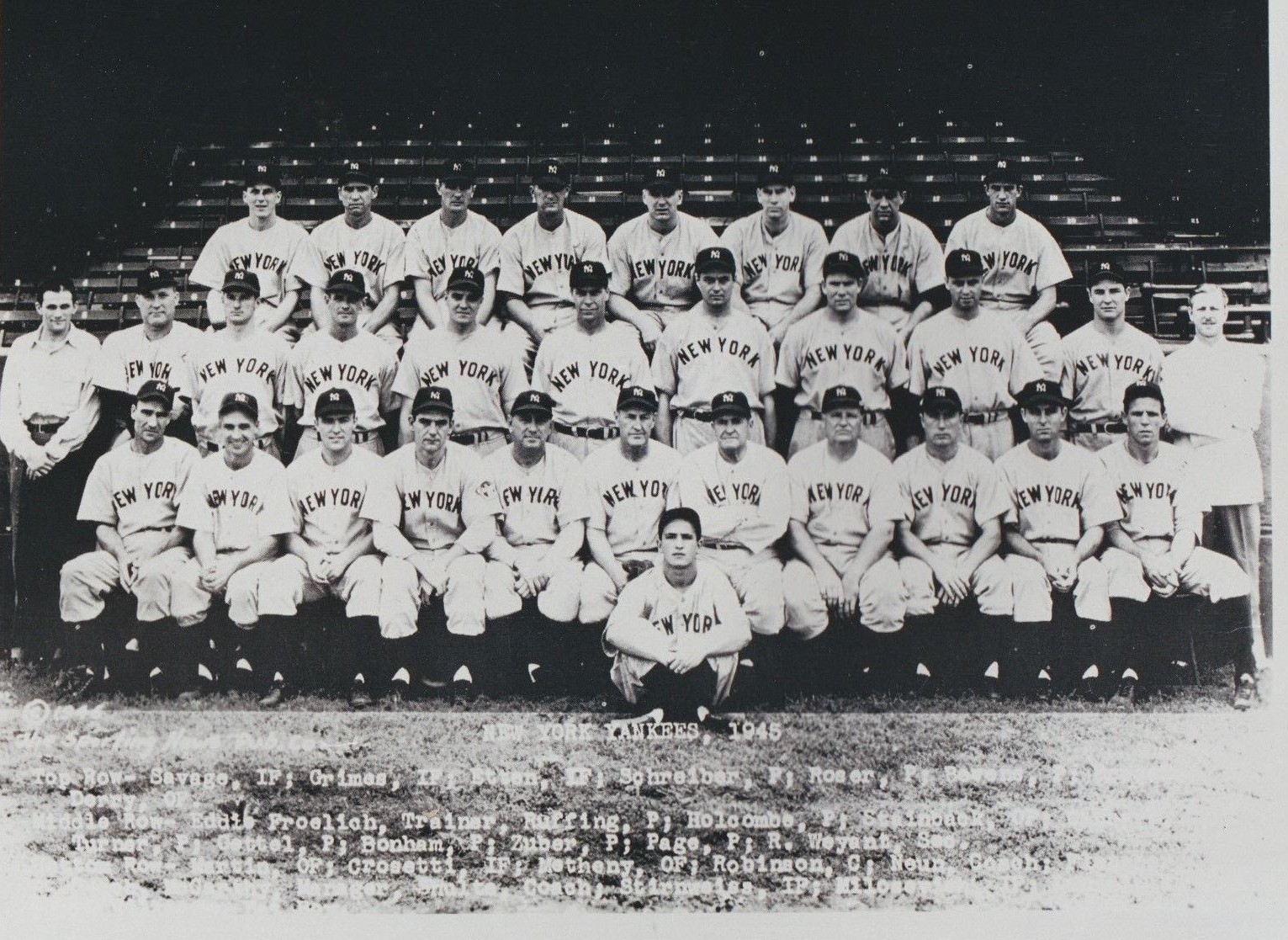 NEW YORK YANKEES 1945 TEAM PHOTO 8X10 RED RUFFING FRANKIE CROSETTI ...