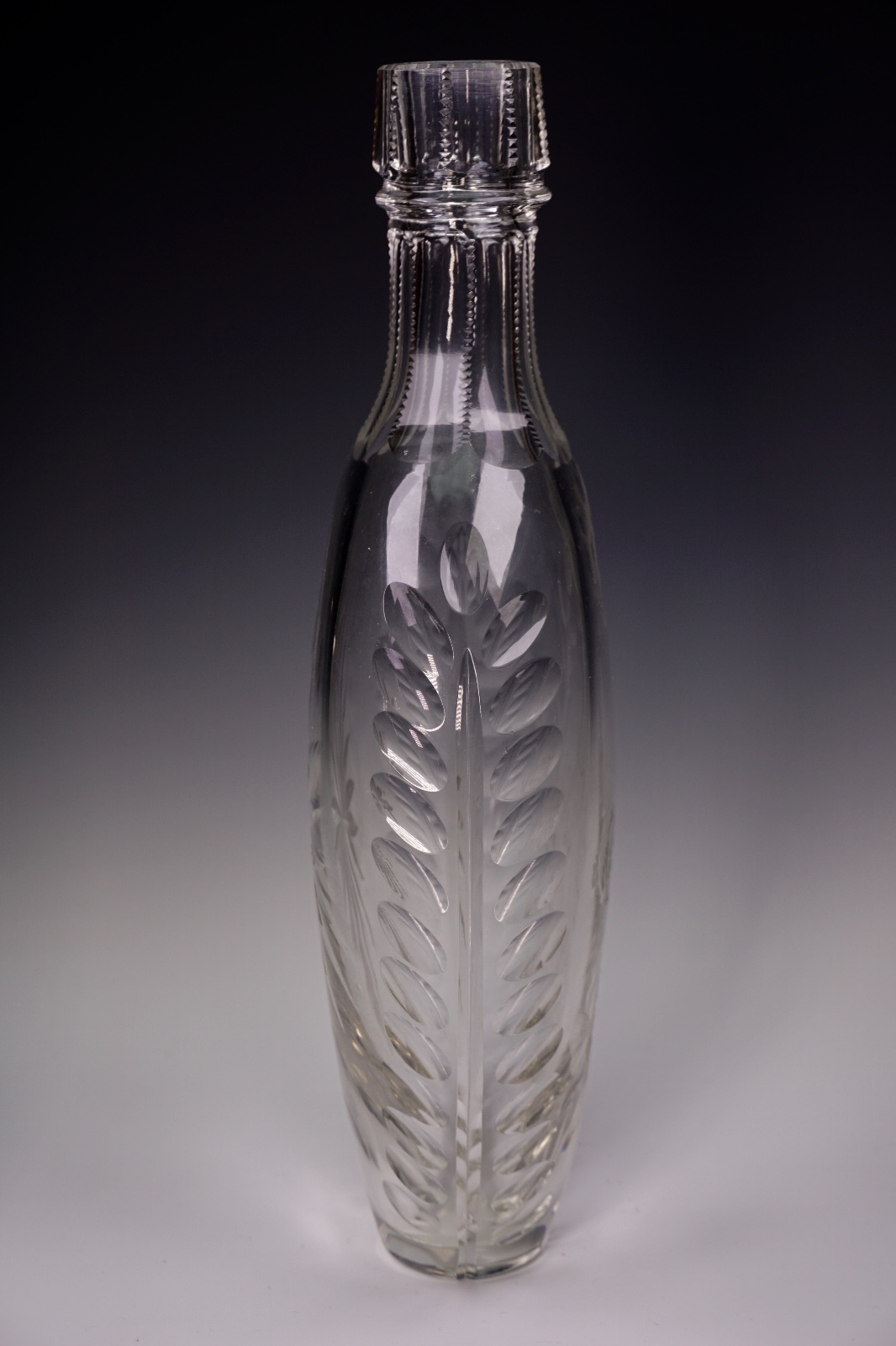 Antique MOSER Czech Finely Cut Bottle Monogrammed Smooth Ground Pontil ...