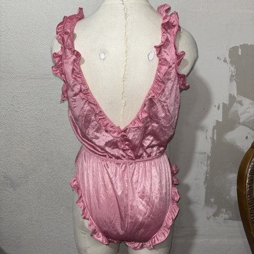 Vintage Teddy Romper Ruffled Bodysuit Lingerie Pink | eBay