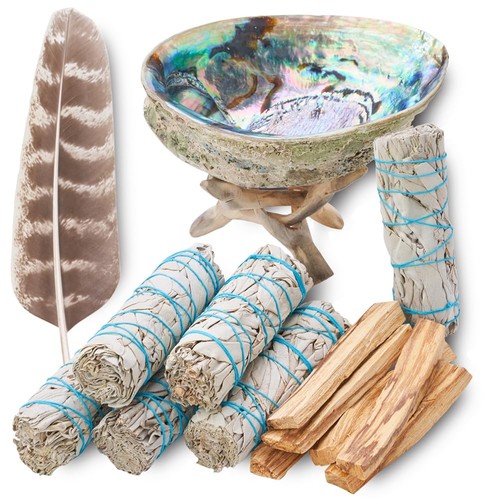 Sage Smudge Kit ~ 6 White Sage Bundles 4" ~ 6 Palo Santo Sticks 4-inch ...