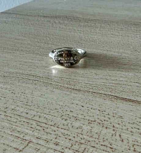 Tiffany & Co. 925 Sterling Silver Please Return To New York Oval Ring Size 7 | eBay
