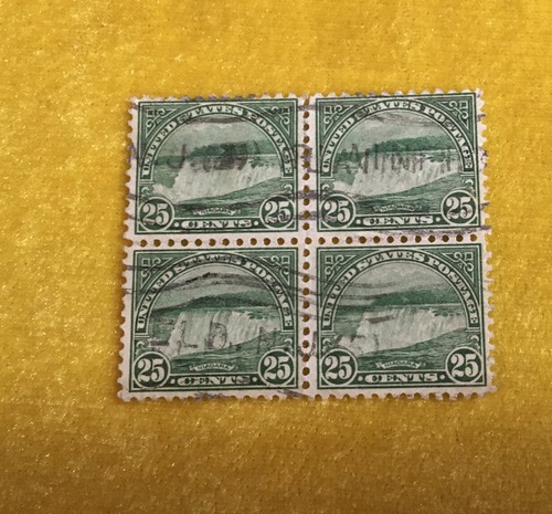 NANE-B) US STAMP # 699, BLOCK OF 4 USED, NIAGARA FALLS, 1922, BLUE ...