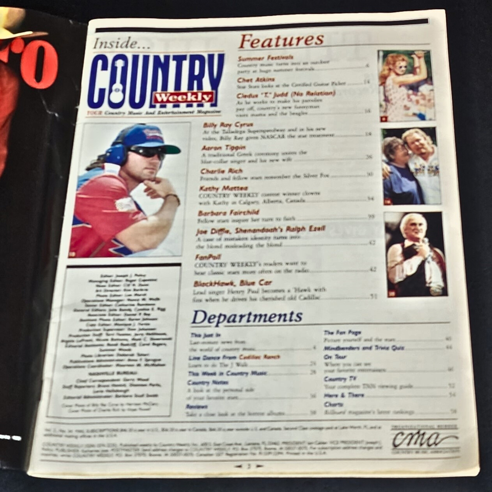 Country Weekly Magazine 8-22-1995 Billy Ray Cyrus Cover ~ Country Music ...