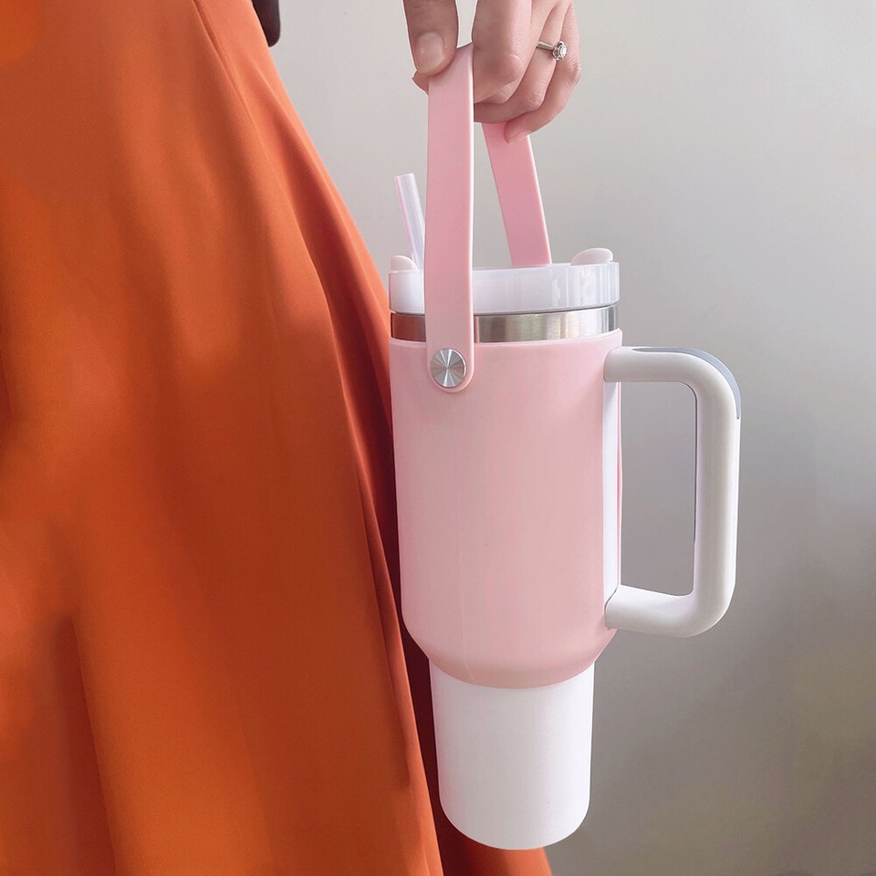 Cup Protective Sleeve Reusable Water Bottle Boot for Stanley 40oz (Pink ...