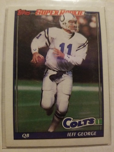 1991 Topps #349 Jeff George Indianapolis Colts Football Card - Rookie ...