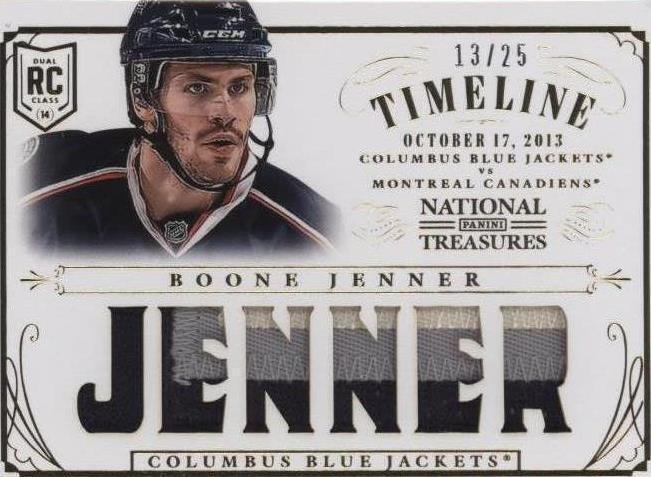 2013-14 Panini National Treasures - Rookie Timeline Boone Jenner #RT ...