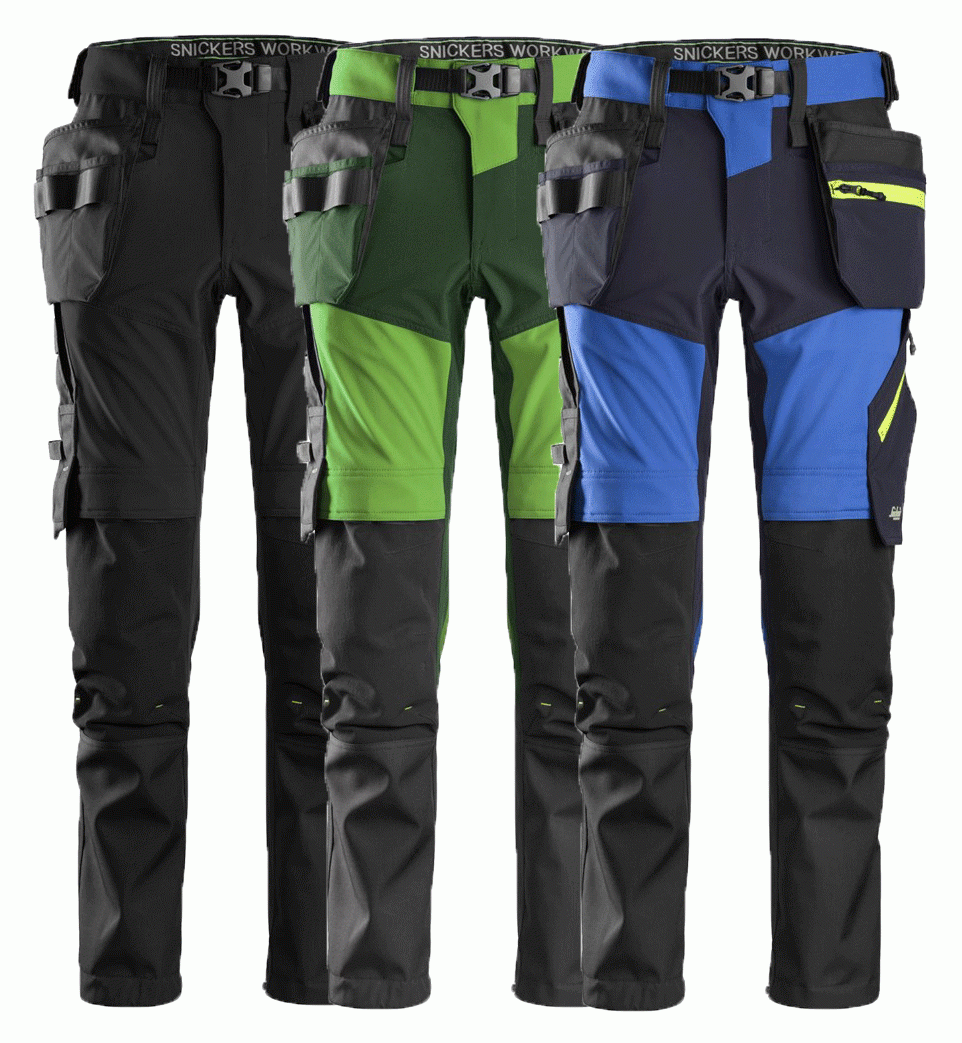 Snickers 6940 FlexiWork, Stretch Work Knee Pad Holster Pocket Trousers ...