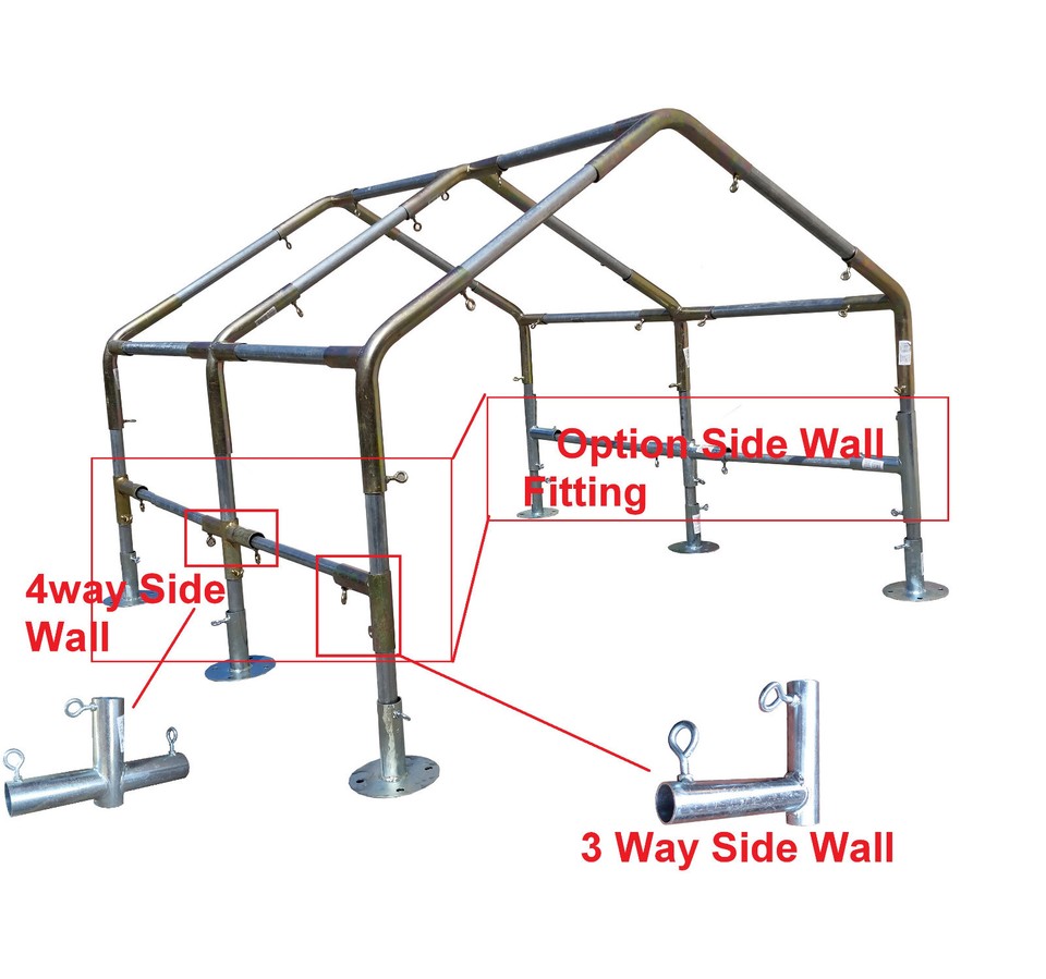 Galvanized OD 1-1/2" Pipe High Peck Fittings for 10' x10/20/30/40 ...