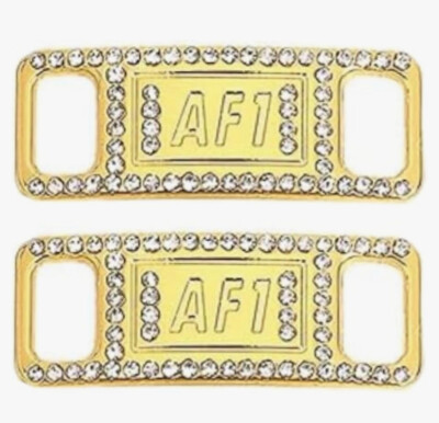 Nike AF1 Replacement Lace Tags Shoe badge Gold Air Force Ones Dubraes ...