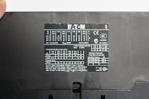 Eaton XTCE080F Contactor, 80A, 3P w/ 120-60Hz Coil | eBay
