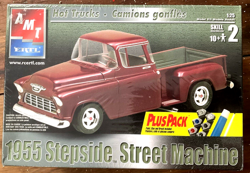 Vtg AMT ERTL 1955 Chevy Stepside Pickup Street Machine Model Kit 2002 ...