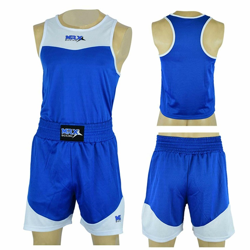 MRX Mens Boxing Jersey Trunk Tank Top Set Suit Shorts Fighting ...