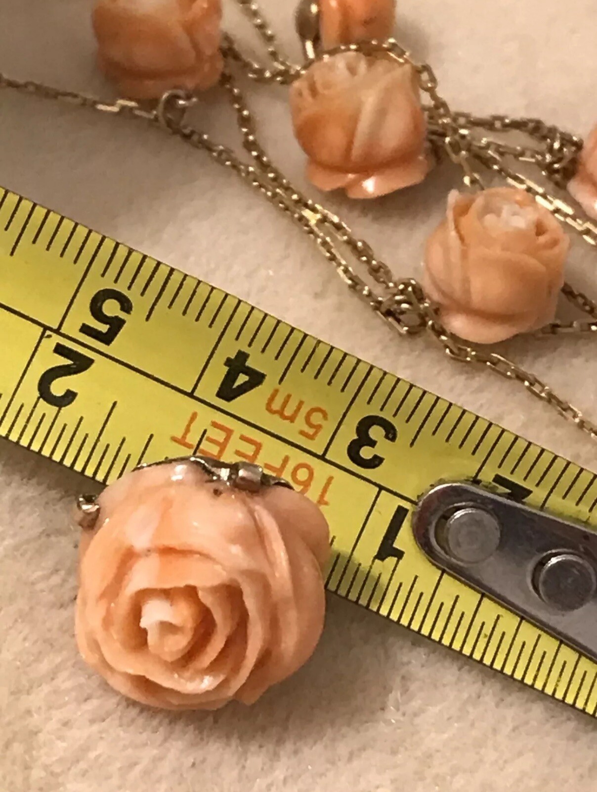 19th Century Antique Victorian 14K Gold Carved Salmon Coral Roses ...