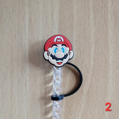 8mm Silicone Straw Topper Mario | eBay