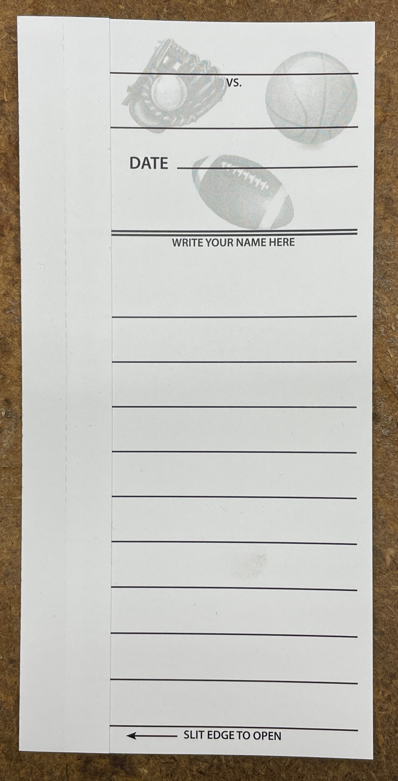 100 Count 10 Line Football Cards Raffle Tickets Gambling Strip Card ...