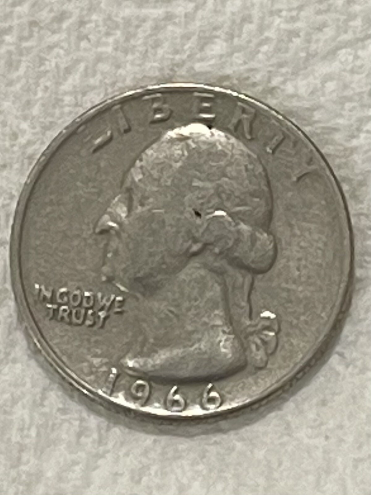 1966 Washington Quarter No Mint Mark Error Filled A, Double Strike ...
