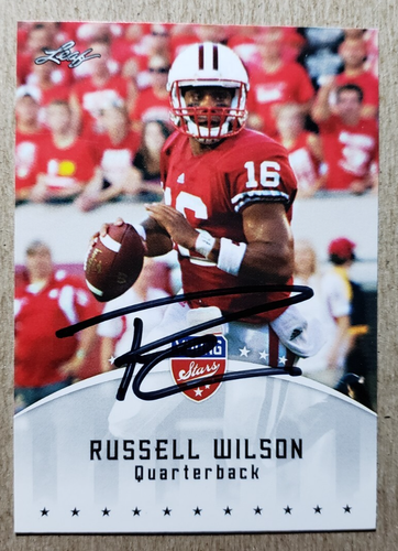 Russell Wilson Signed 2012 Leaf Autograph Rookie Card JSA Certified ...