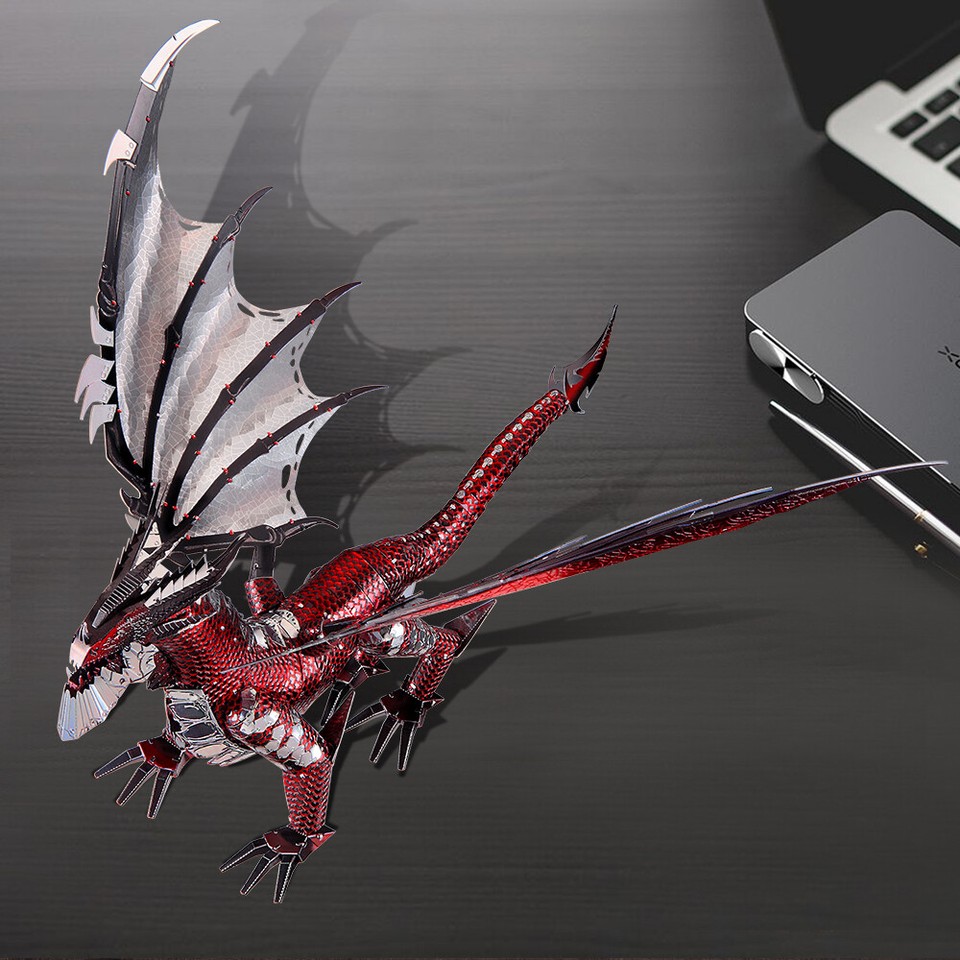 Piececool 3D Model Kits For Adult Black Dragon Metal Puzzles Model Kits ...