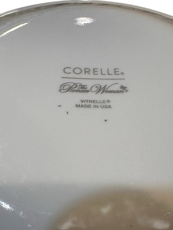 Retired Corell Pioneer Woman Salad Plate Evie Teal Flower Floral 6.75 ...