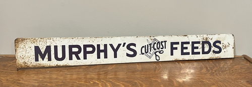VINTAGE ORIGINAL MURPHY CUT COST FEEDS FARMER METAL SIGN ADVERTISEMENT ...