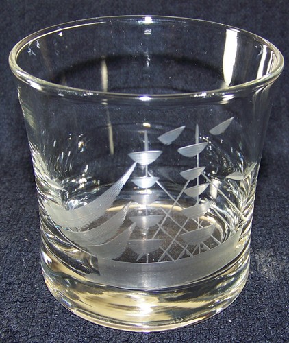 Javit Crystal, Hand Etched Clipper Ship, Set of 12 - Old Fashioned ...