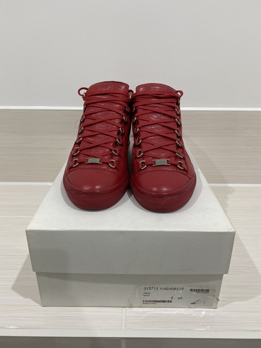 Balenciaga Arena Red Pavot BALENCIAGA ARENA SUEDE HIGH Popular TOP