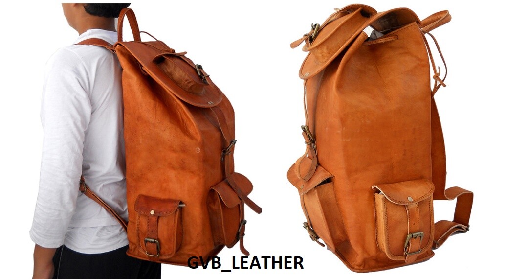 Women's Leather Bag Backpack Men Laptop S Travel Pittu Vintage Hiking ...