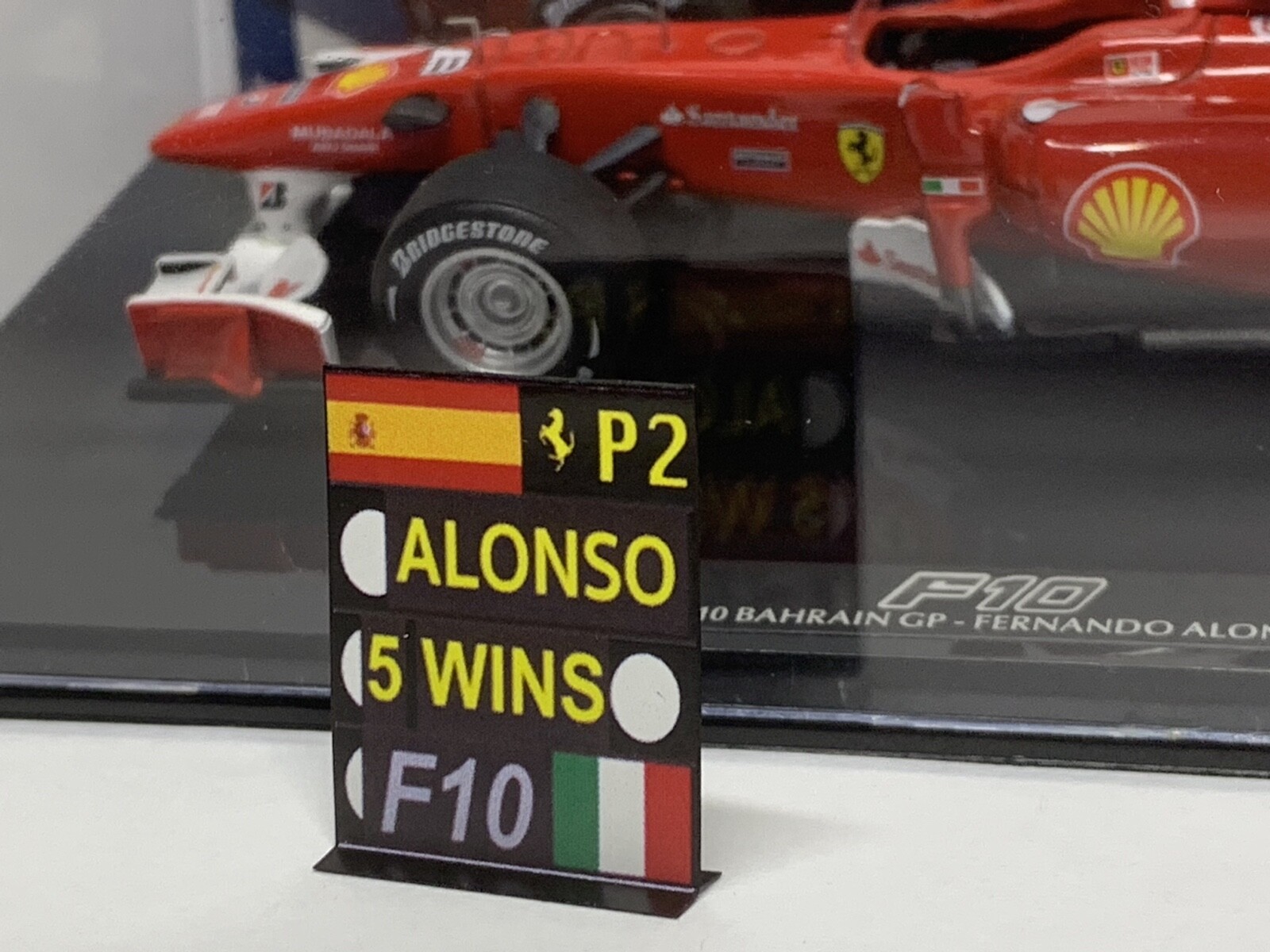 Pitboard 1:43/1:18 (Pizarra F1) / Alonso (Ferrari) 2010 P2 Drivers ...