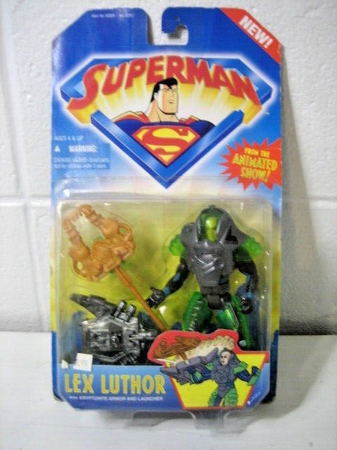 Superman Lex Luthor w/ Kryptonite Armor & Launcher, Kenner Hasbro 1996 ...