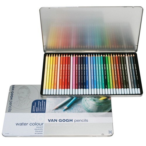 VAN GOGH Pencils Water Color 36 colors set Aquarelle Aquqrel Royal ...