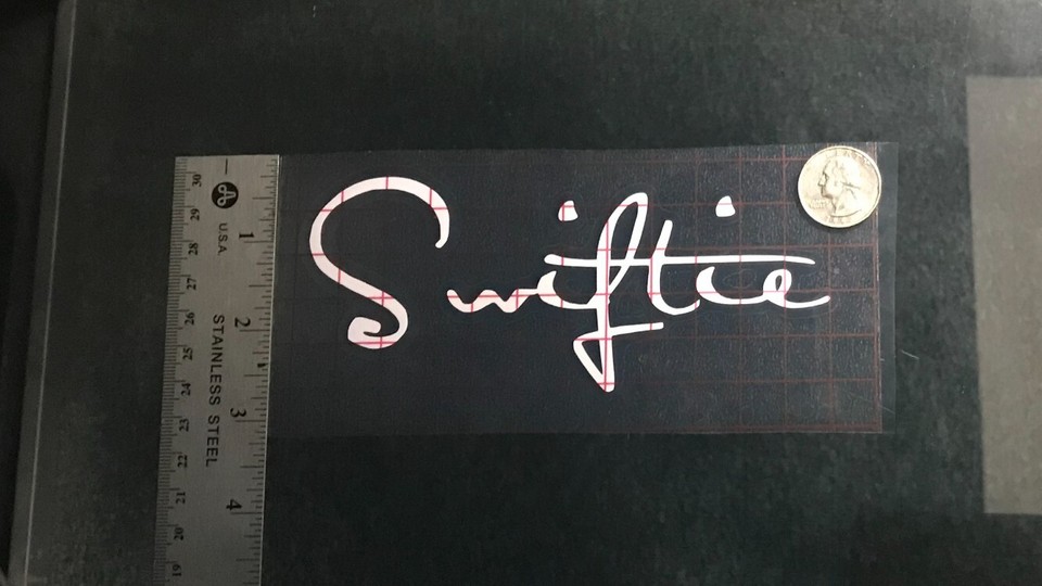 Swiftie signature style WHITE vinyl decal for car windows weatherproof ...
