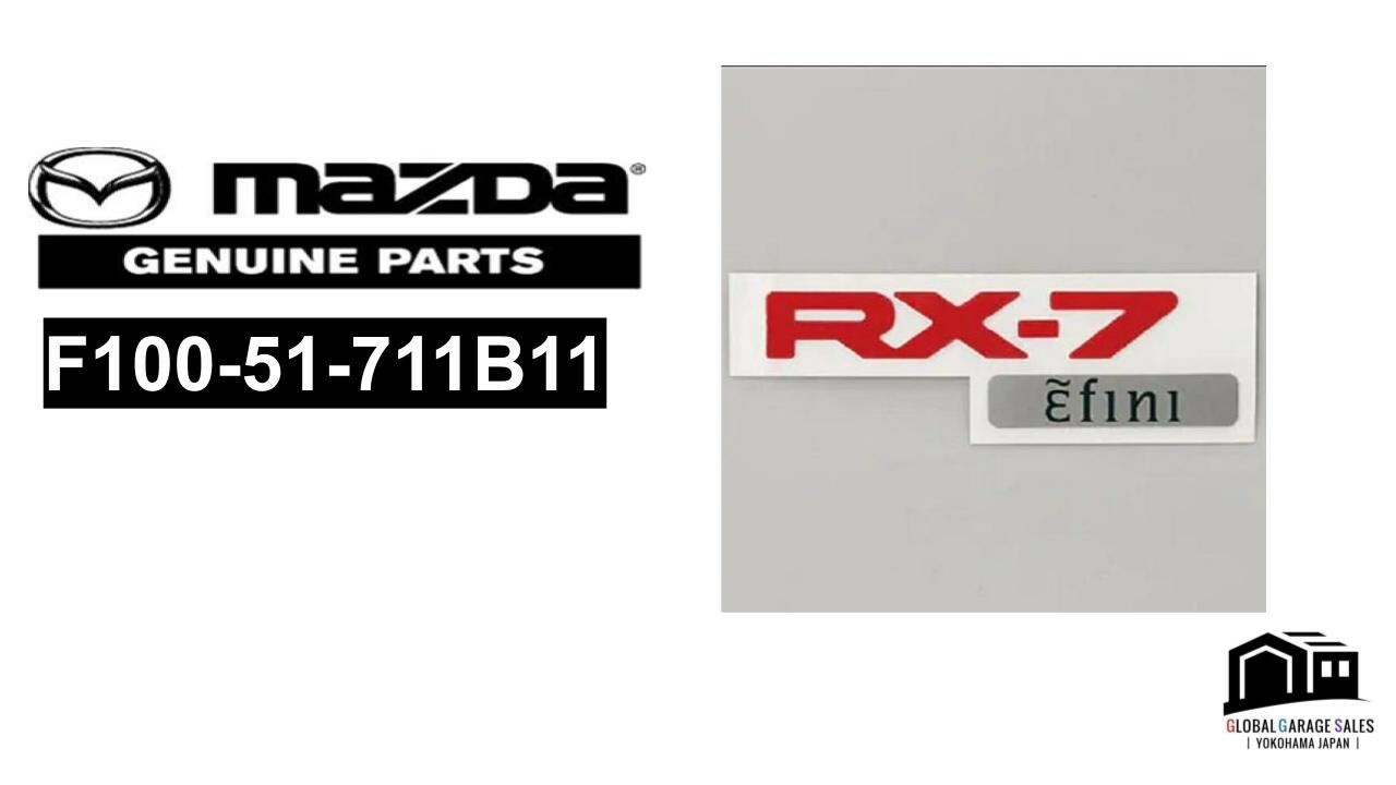 MAZDA OEM F100-51-711B1 RX-7 FD3S Efini RED Rear Badge Emblem RARE ITEM ...