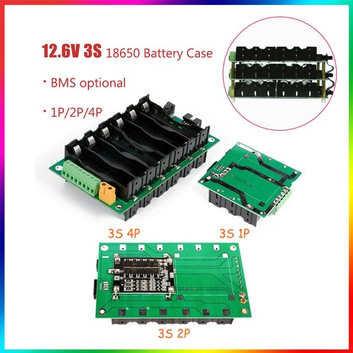 12.6V 3S DIY Box Pack Lithium Battery Case 40A/80A BMS Protection Board ...