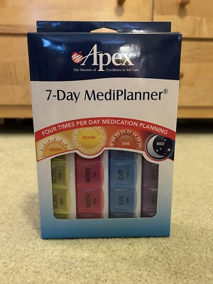Apex 7-Day MediPlanner Four Times Per Day Medication Planning NEW | eBay
