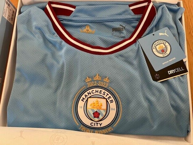 Official Manchester City Treble Winners Limited Edition Boxed Shirt. X ...