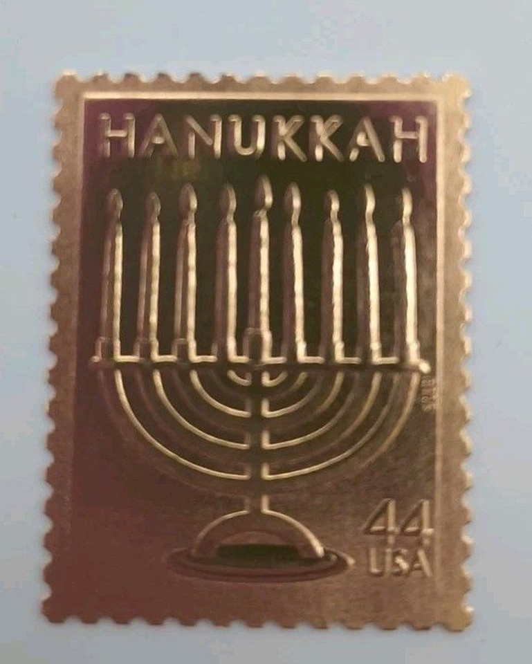 Commemorative Gold Foil US Postage Stamp Hanukkah Menorah 44 Cent | eBay