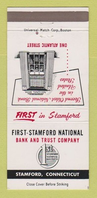 Matchbook Cover - First Stamford National Bank CT 30 Strike | eBay