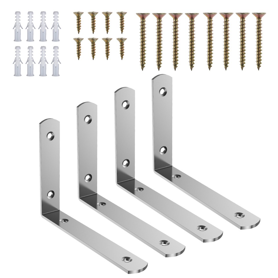 4Pcs Heavy Duty Furniture Anchor Extended L-Type Support Bracket 90 ...