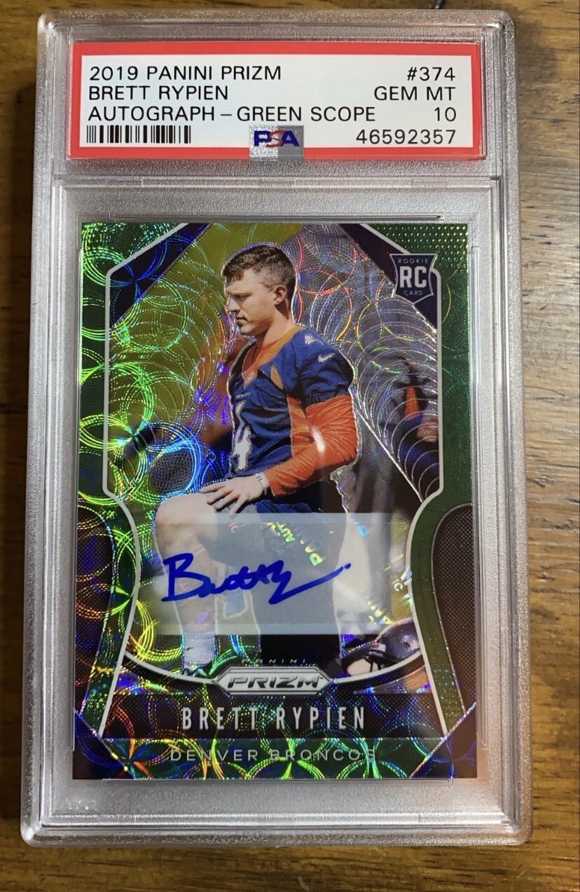 brett rypien prizm rookie auto psa 10 green scope ssp | eBay
