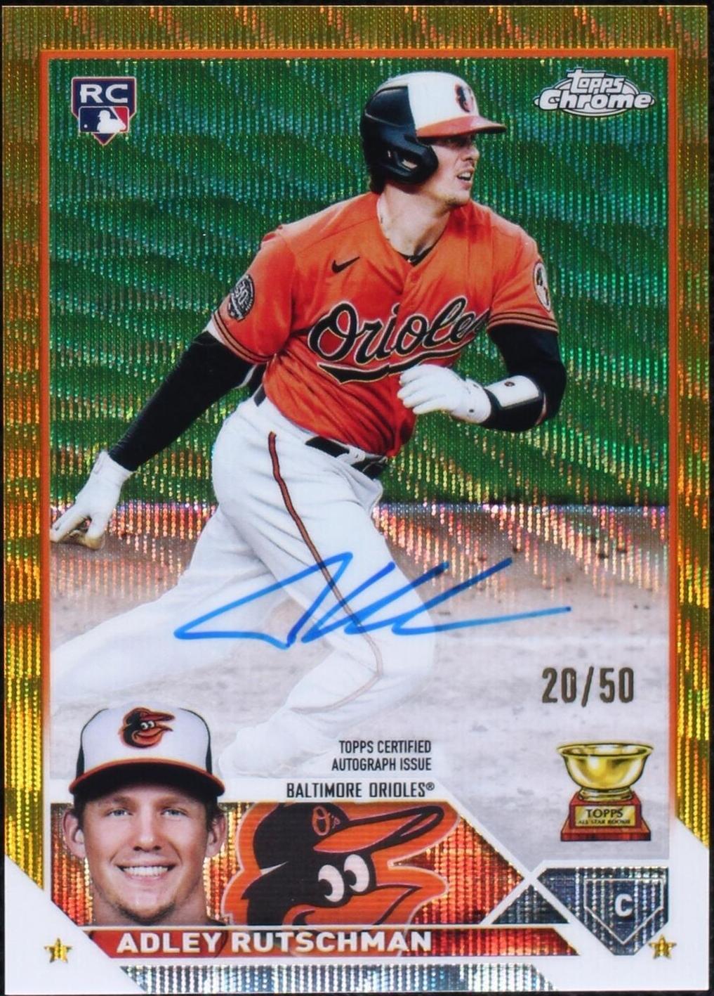 2023 Topps Chrome - Rookie Autographs Adley Rutschman #RA-AR Gold Wave ...
