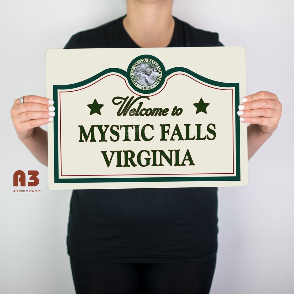 Welcome To Mystic Fällt Vampir Tagebücher Metallschild Damon Stefan ...