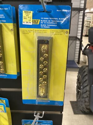 10 Gang Terminal Block Common Bus Bar with Brass Terminals for Boats | eBay