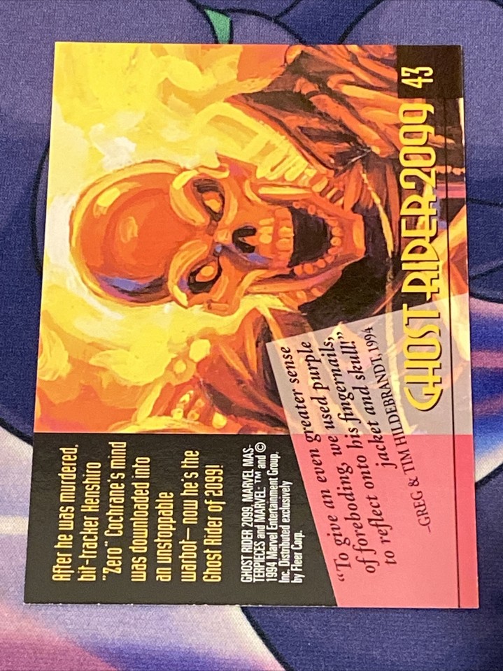 1994 Marvel Masterpieces Ghost Rider #43 Gold Foil Signature Series ...