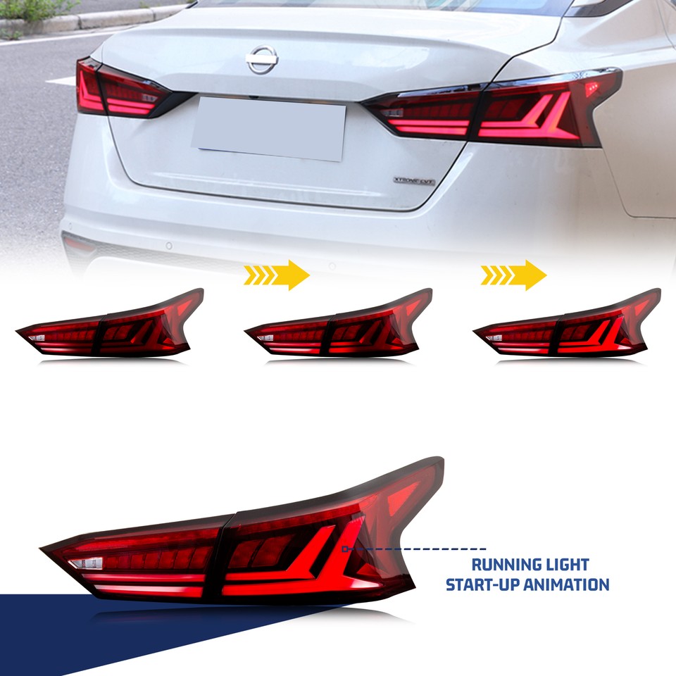 LED Red Tail Lights for Nissan Altima 2019-2024 Sequential Animation ...
