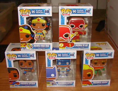 Funko Pop! DC Heros GINGERBREAD THE FLASH, BATMAN, SUPERMAN, AQUAMAN ...