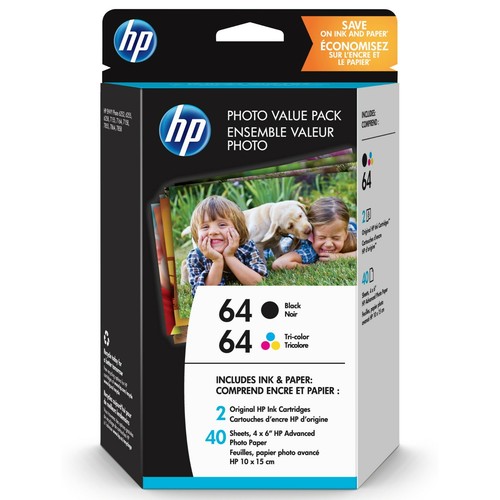 Original HP 64 Black Color Original Ink Cartridge Envy 6220 6230 6232 ...