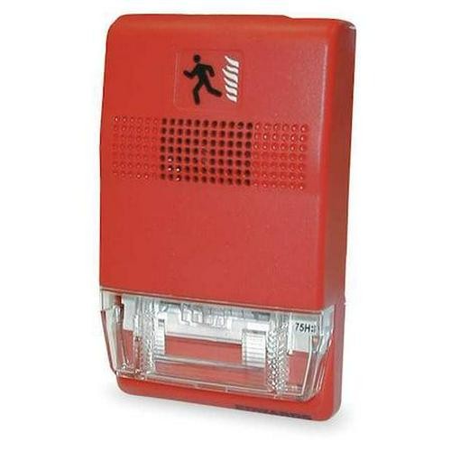 Chime Strobe Alarm Red 24V DC Wall Mount 110 cd Fire Signal Alert Tone ...